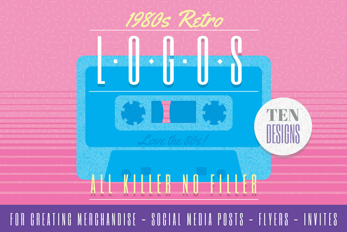 1980s Retro Logos and Slogans – Stock Art World