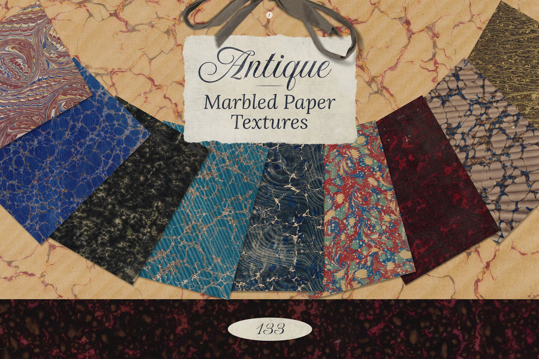 Antique Marbled Paper Textures – Stock Art World